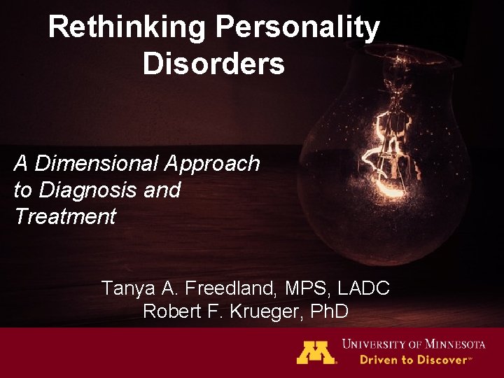 Rethinking Personality Disorders A Dimensional Approach to Diagnosis