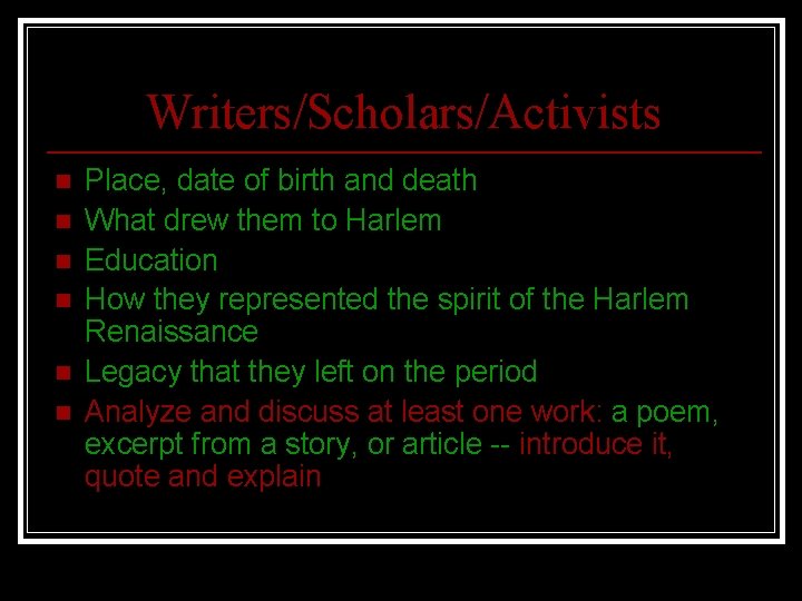 Harlem Renaissance The Start of a New Beginning