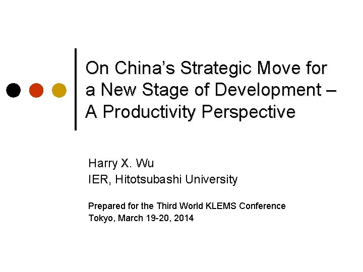 On Chinas Strategic Move for a New Stage