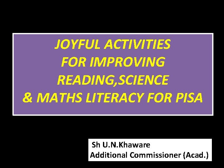 ACTIVITIES FOR IMPROVING READING SCIENCE MATHS LITERACY FOR
