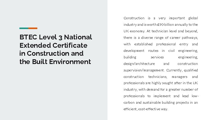 Construction and the Built Environment Conwy Linc Construction