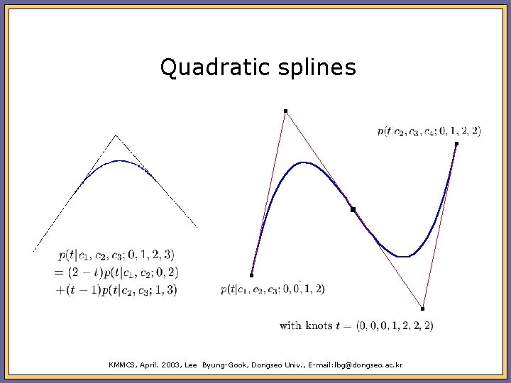 Spline Methods in CAGD Lee ByungGook Dongseo Univ
