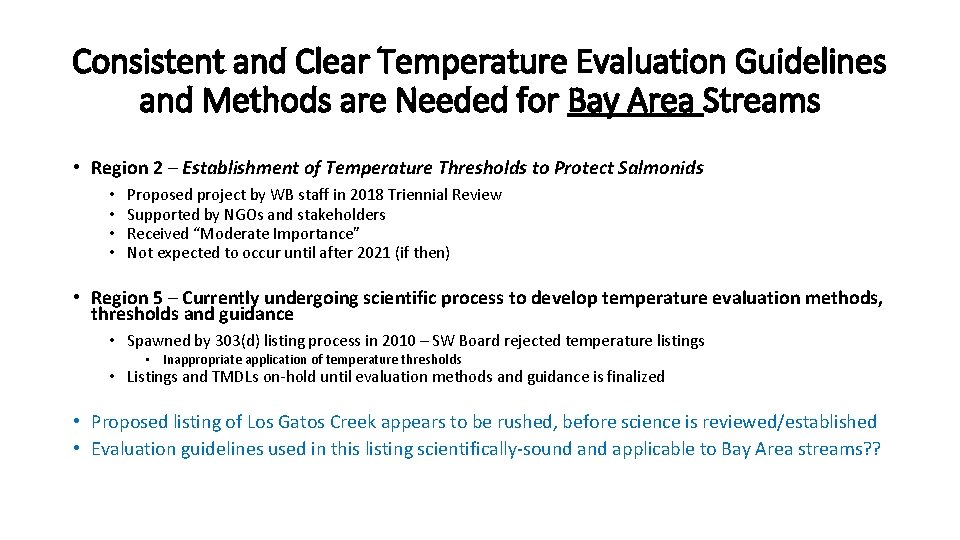 Which Guidelines are Applicable to Bay Area Streams