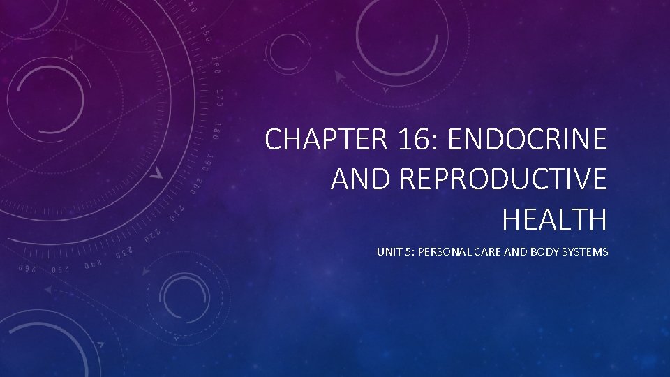 CHAPTER 16 ENDOCRINE AND REPRODUCTIVE HEALTH UNIT 5