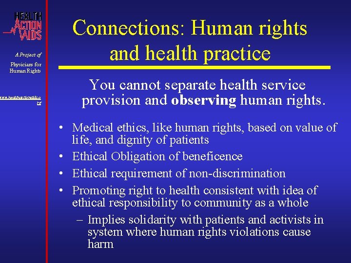 A Project of Physicians for Human Rights www