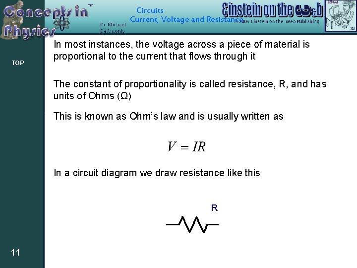 Circuits Current Voltage and Resistance TOP Current Batteries
