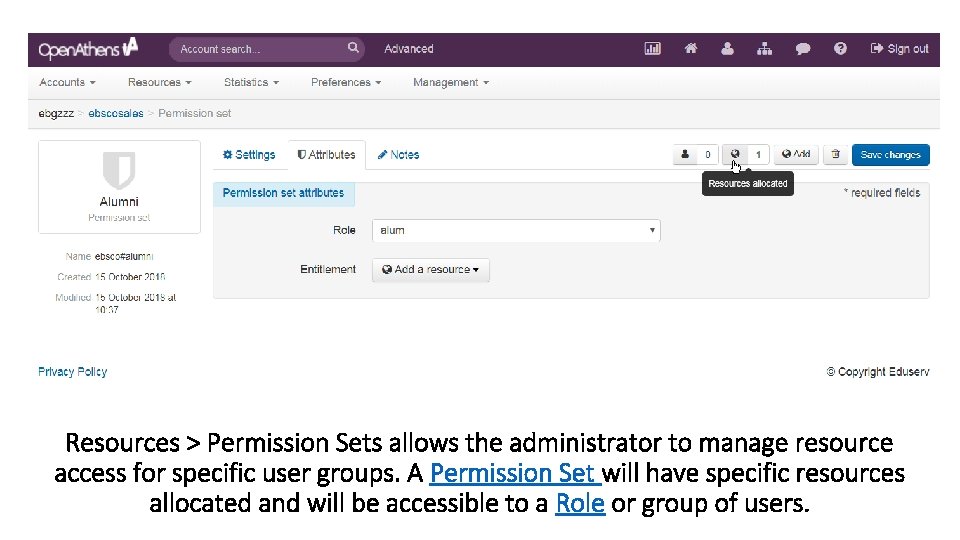 The Open Athens Admin Dashboard provides a highlevel