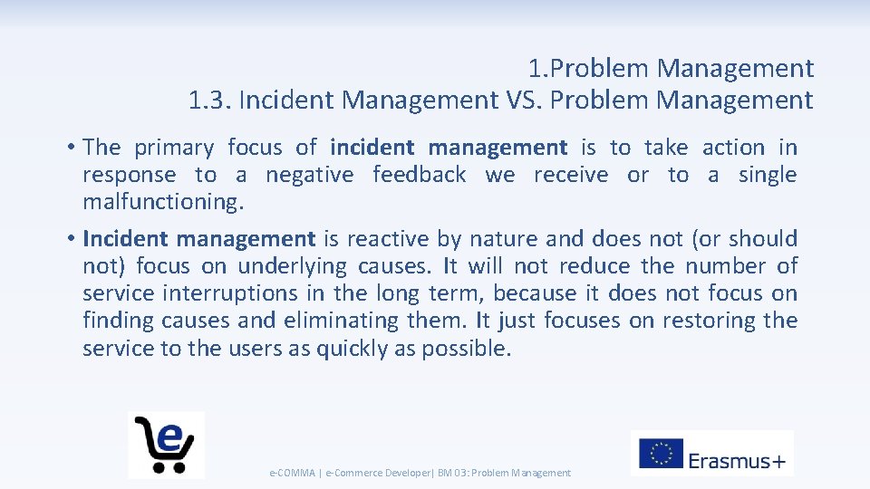 eCOMMA Ecommerce Developer BM 03 Problem Management eCOMMA