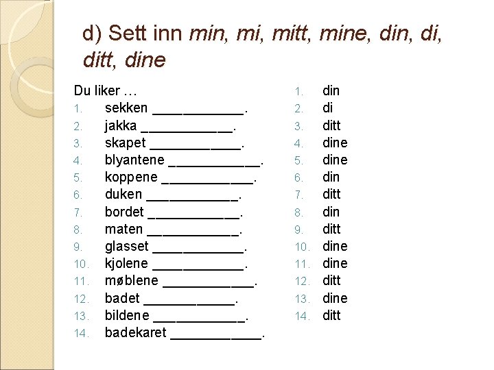 Kapittel 8 Leiligheten til Melissa og Petter a