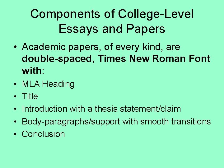 Structural Components Academic Writing By Erin L Kelley