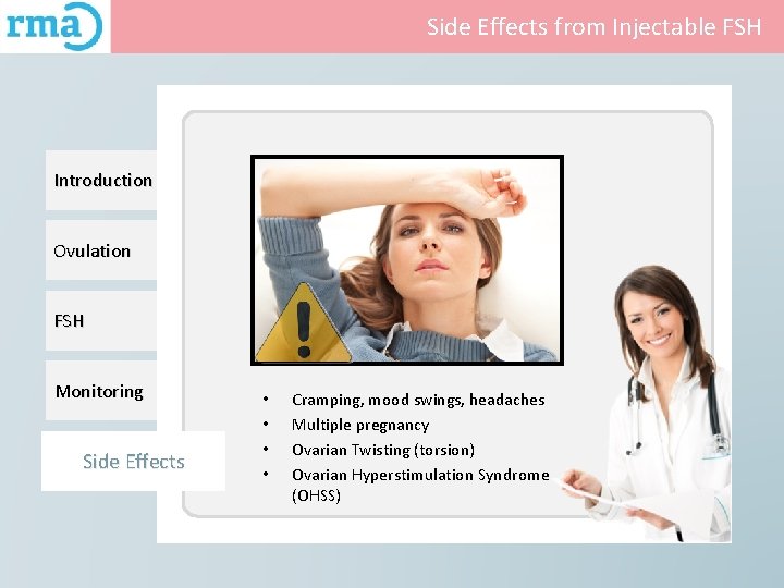 Introduction Ovulation FSH Monitoring Side Effects QUICK START