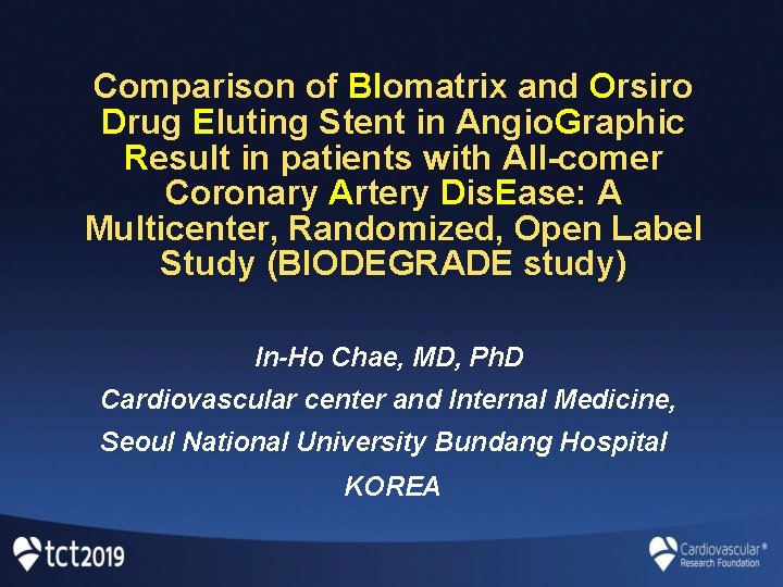 Comparison of BIomatrix and Orsiro Drug Eluting Stent