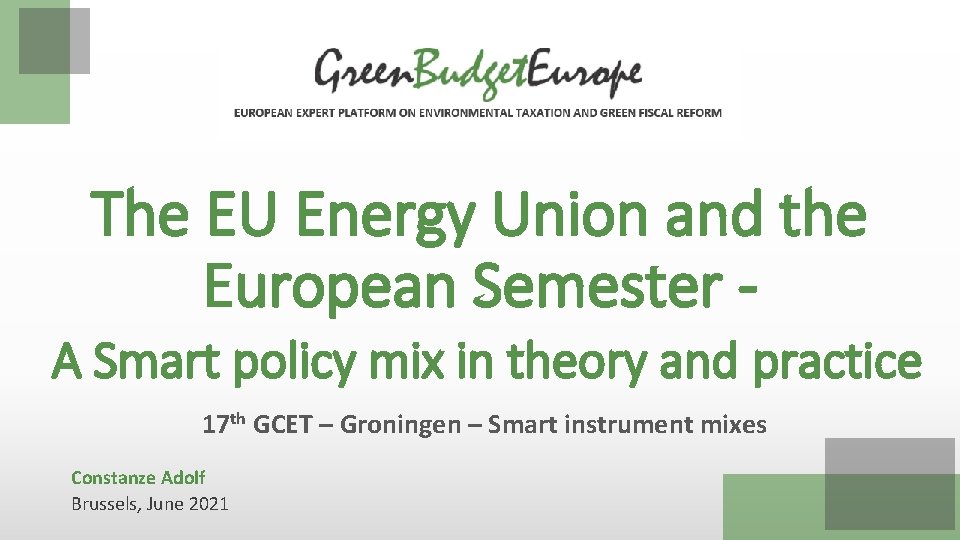 The EU Energy Union and the European Semester