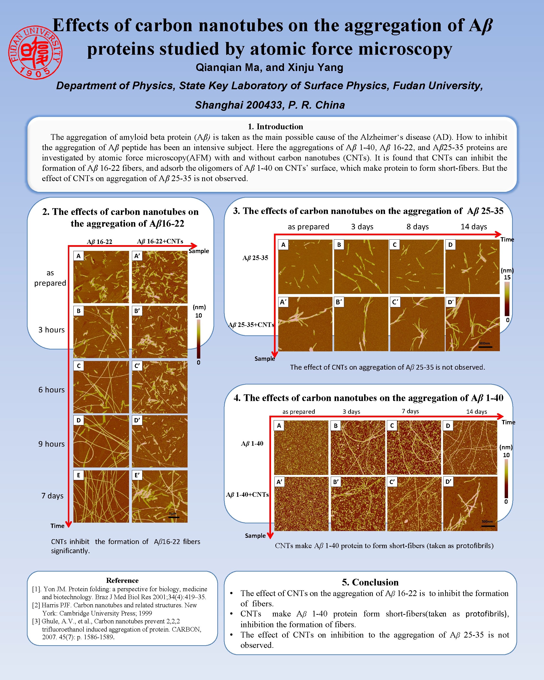 Effects of carbon nanotubes on the aggregation of