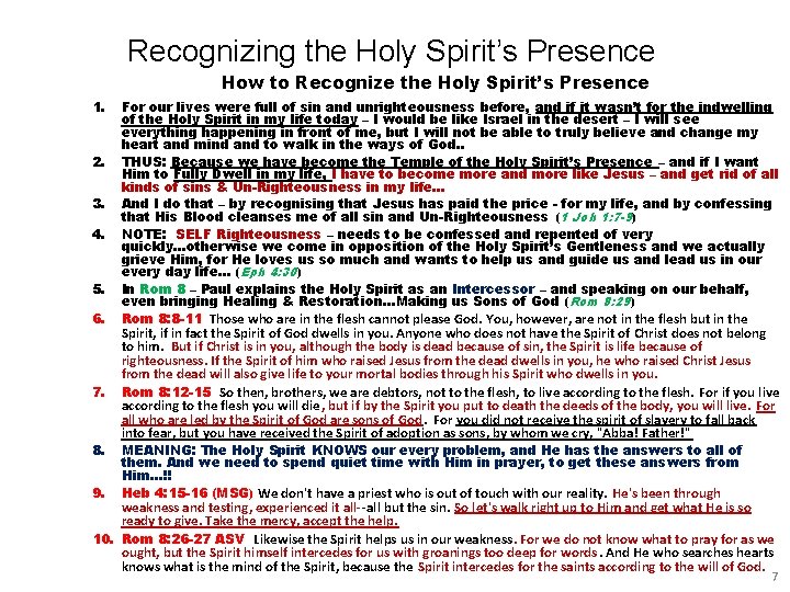 Recognizing the Holy Spirits Presence 1 Who is