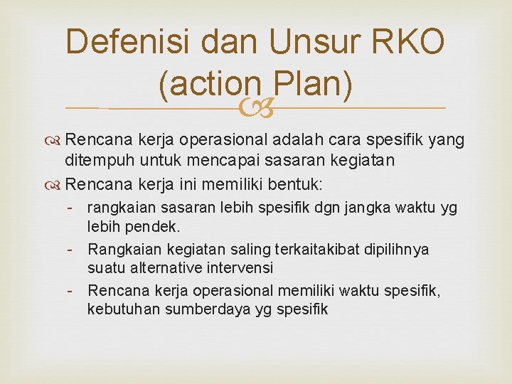 Rencana Kerja Operasional Kes Lingungan By Ahmad Irfandi