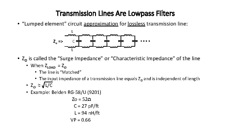 Transmission Lines As Impedance Transformers Bill Leonard N