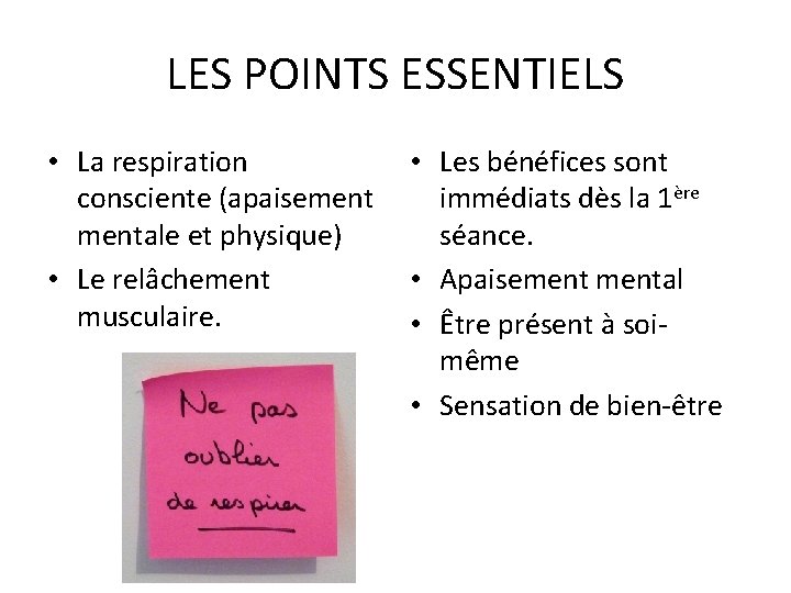 GESTION DU STRESS ET RELAXATION LES POINTS ESSENTIELS