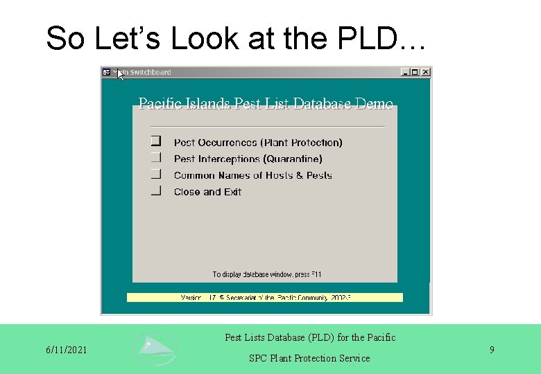 Pest List Database for the Pacific Ministry of