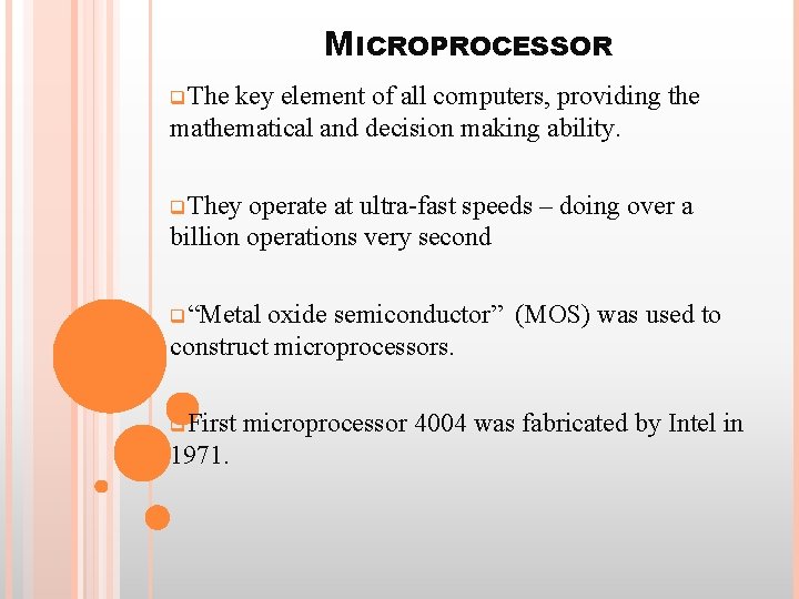 LECTURE2 Topics computers classification Introduction to Microprocessors 1