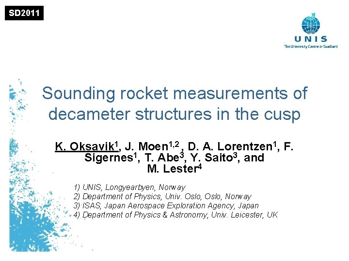 1 SD 2011 Sounding rocket measurements of decameter