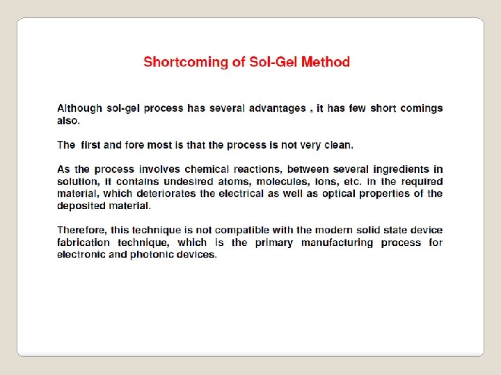 Synthesis of Nanomaterials SolGel Hydrothermal Solvothermal Solgel method