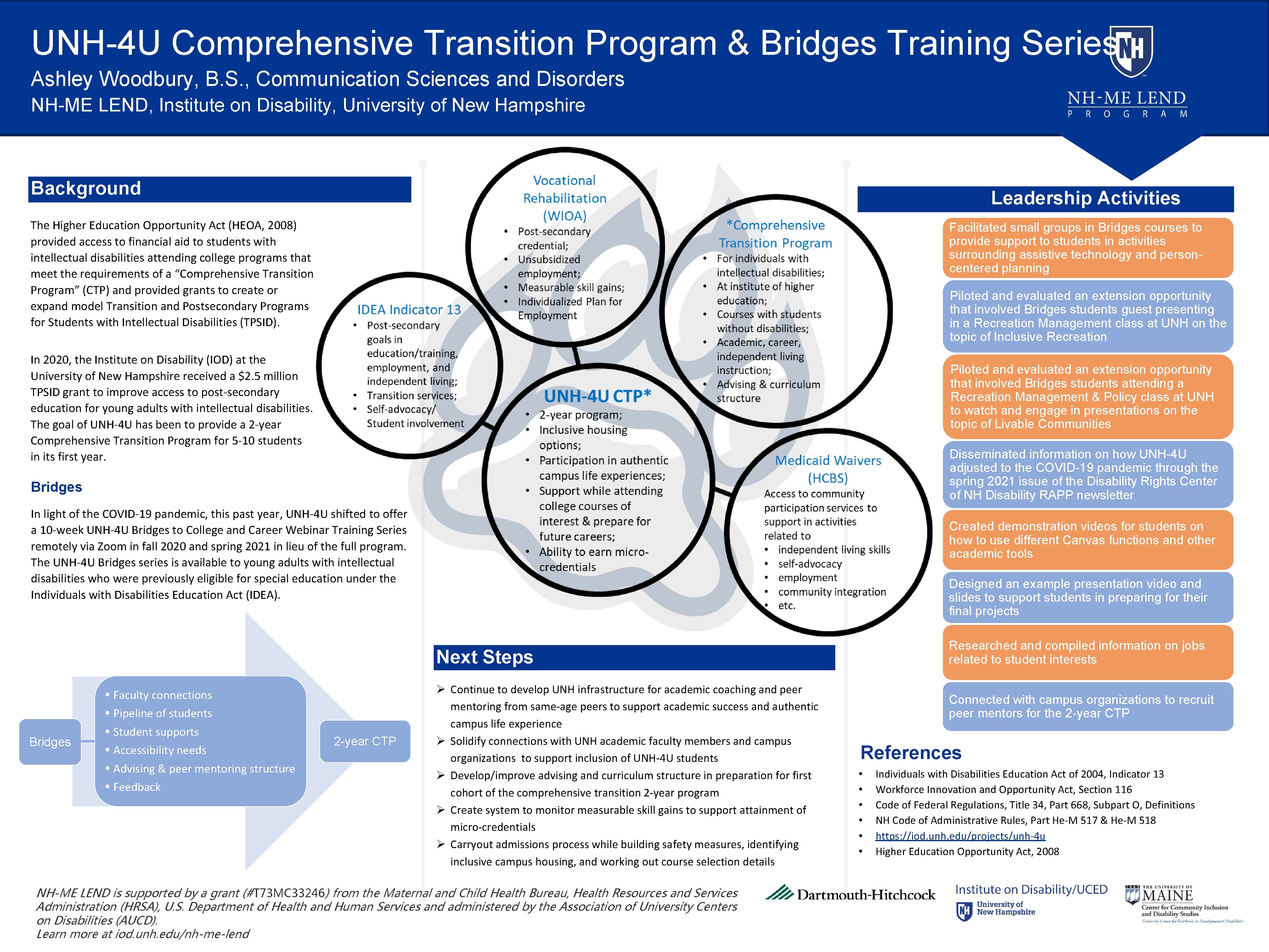 UNH4 U Comprehensive Transition Program Bridges Training Series