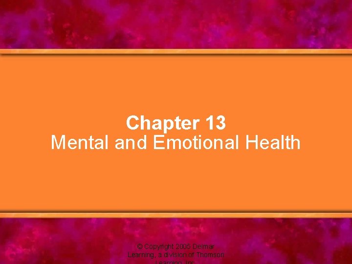 Chapter 13 Mental and Emotional Health Copyright 2005