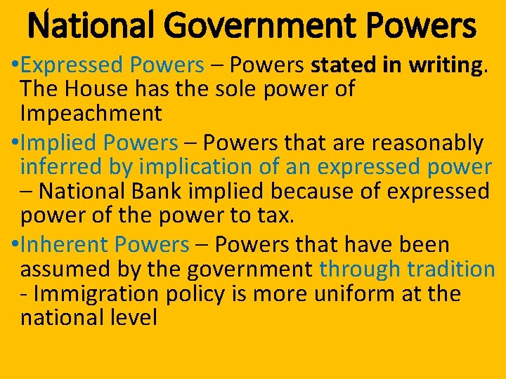Chapter 4 Federalism Section 1 Limited Government Framers
