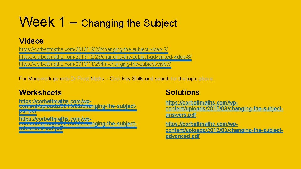 Year 10 Set 1 Autumn 2 Work Highlighted