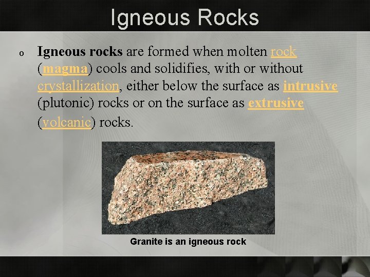 An Introduction to Geology Minerals are natural compounds