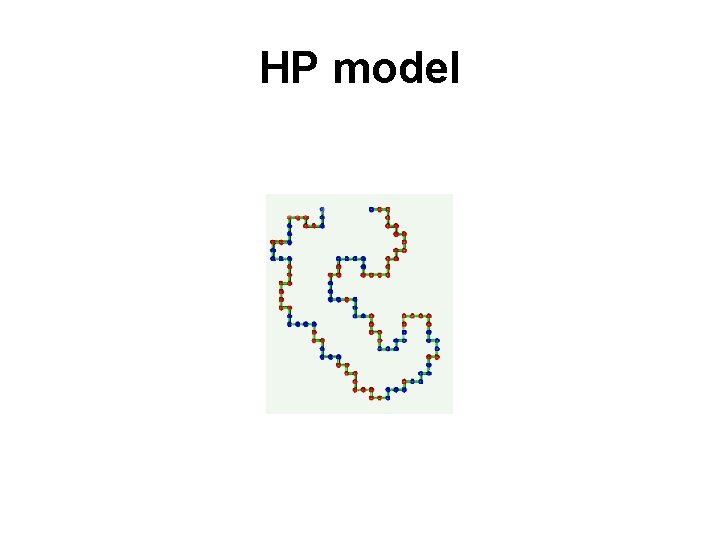 HP model HP model for protein folding K