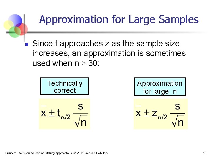 Chapter 9 Estimating Population Values Business Statistics A