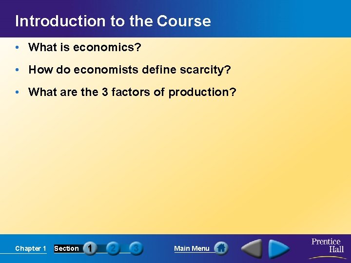 Introduction to the Course What is economics How