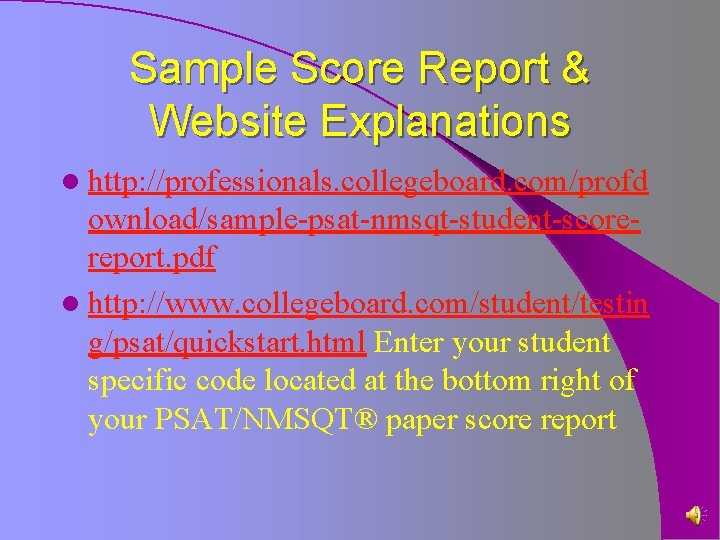 PSAT Score Interpretation October 2012 Test Results and