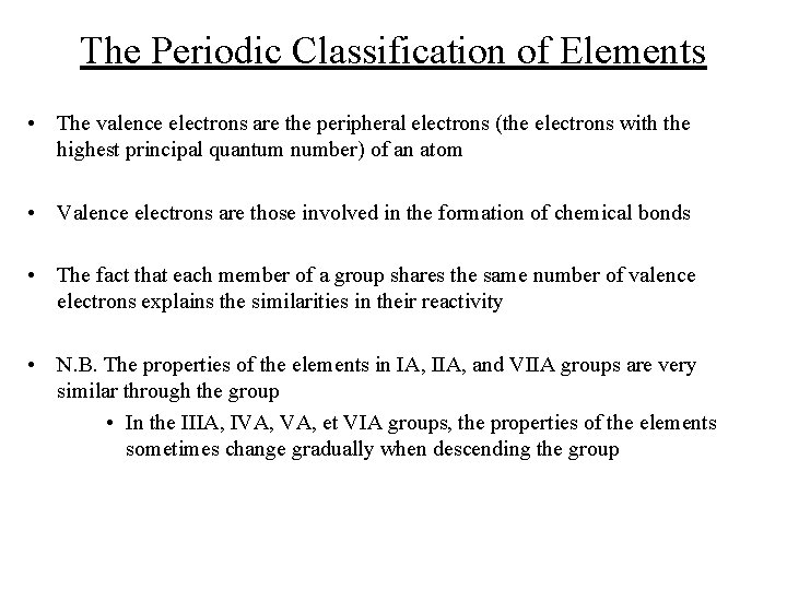The Periodic Table The Development of the Periodic