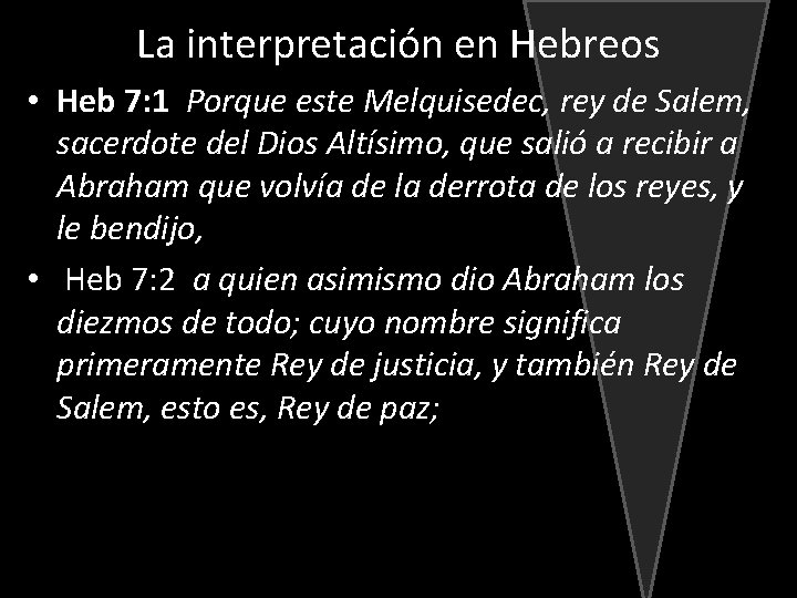 Lecciones en Hebreos Capitulo 7 Introduccin En Hebreos