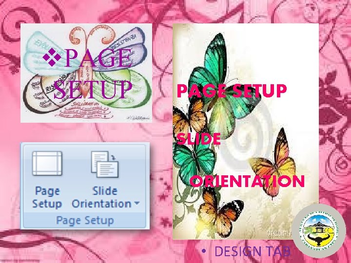 POWERPOINT v RIBBON TABS HOME TAB INSERT TAB