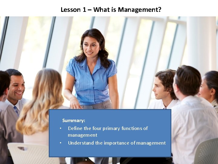 Lesson 1 What is Management Lesson 1 What
