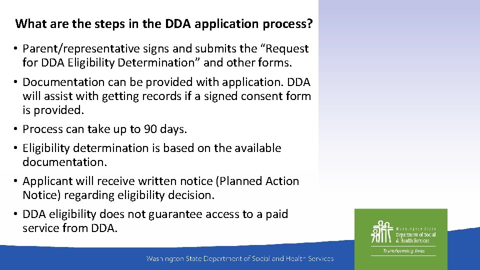 Developmental Disabilities Administration Presentation for the Down ...