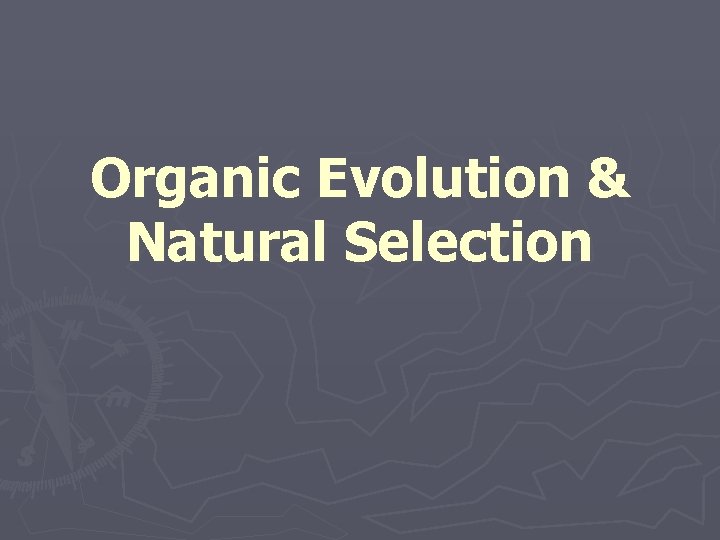 Organic Evolution Natural Selection Evolution development of complex