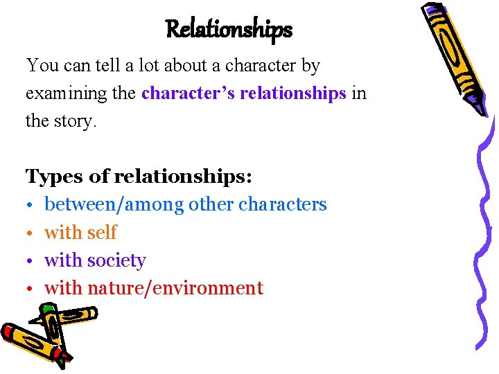 Character Analysis Readers come to know a character