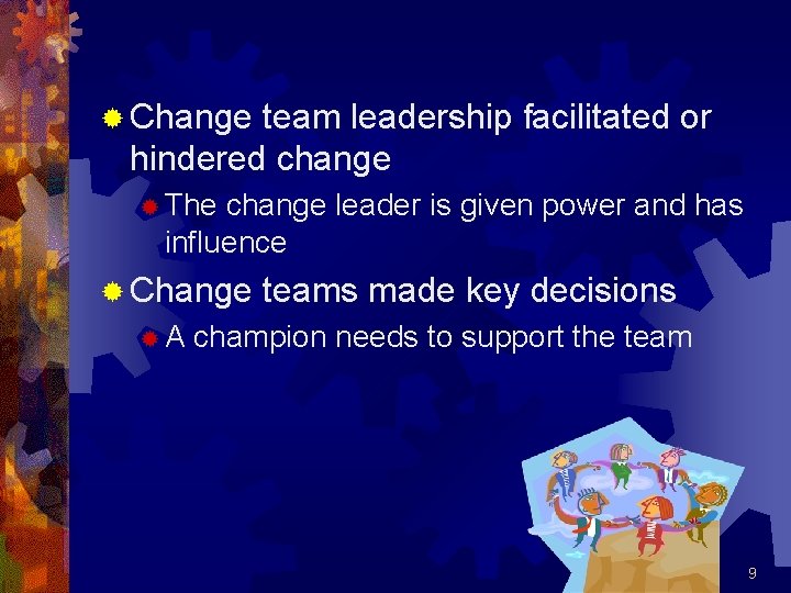 Use of change teams in improving substance abuse
