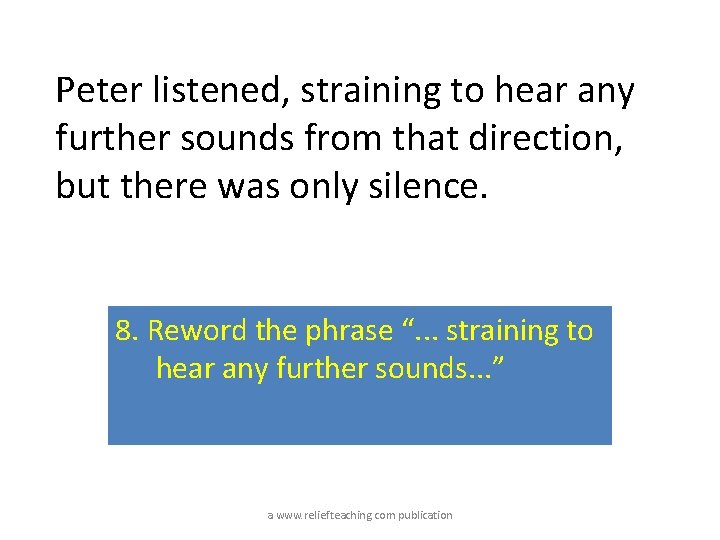 Emergency a www reliefteaching com publication Sally froze