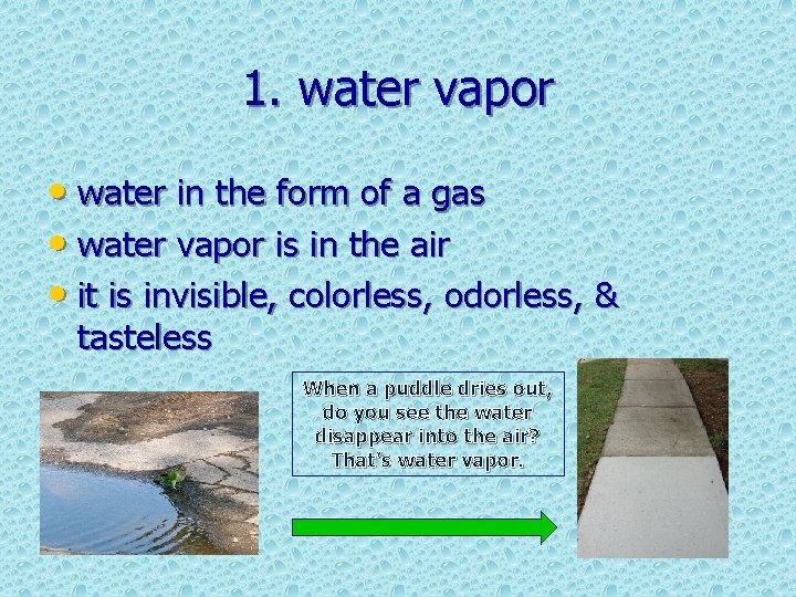 Water Vapor Humidity VocabularyNotes 1 water vapor water