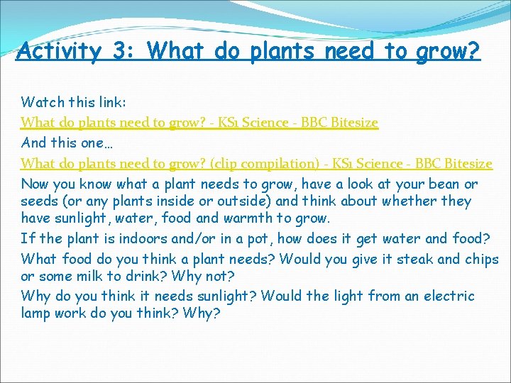 Darwin Class Year 1 Science Home Learning Spring