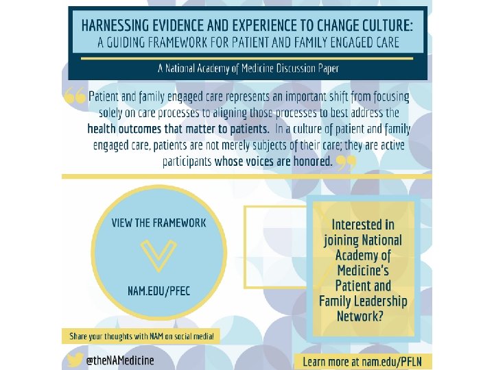 Patient and Family Engaged Care An NAM Initiative