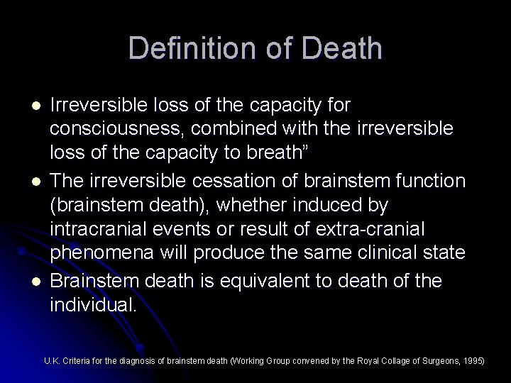 Brainstem death Paulus Anam Ong Department of Neurology