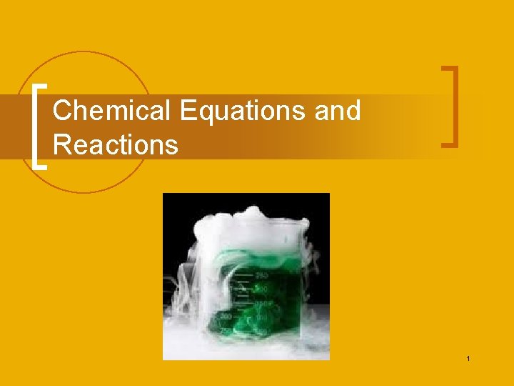 Chemical Equations and Reactions 1 Describing Chemical Changes
