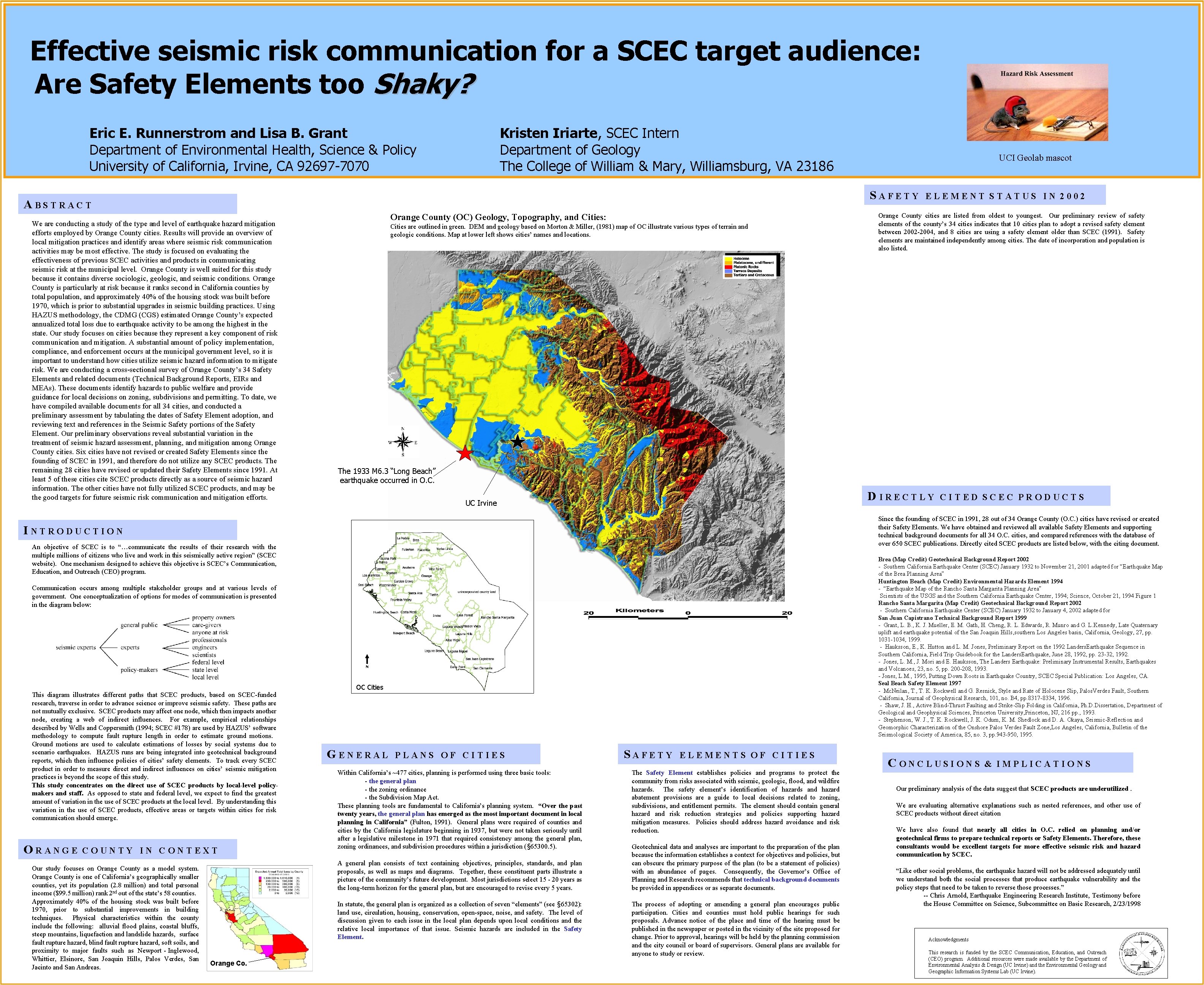Effective seismic risk communication for a SCEC target